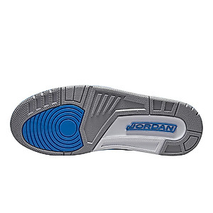 Nike Men's Air Jordan 3 Retro Racer Blue, White/Black/Cement Grey/Racer, 10