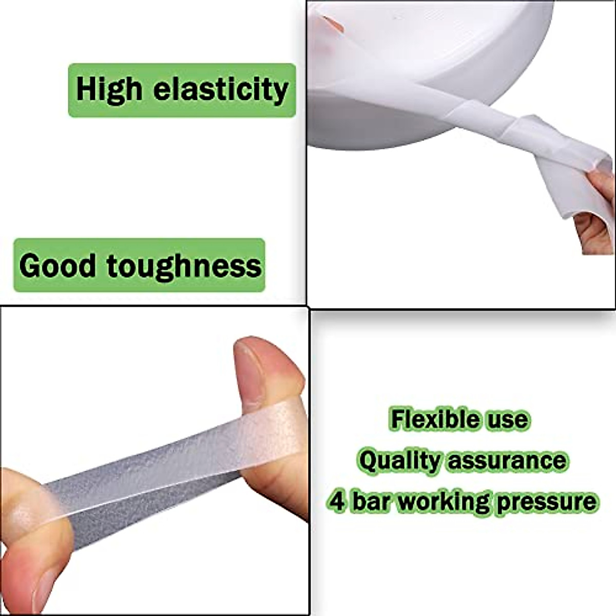 QuQuyi 1" PE Backwash Hose, Lay Flat Hose Lightweight Expandable Discharge Hoses for Lawn Garden Pool 49 FT