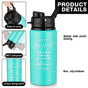 Sunnyray 10 Pcs Employee Appreciation Gift Reusable Water Bottle Bulk with Snap Lid May You Be Proud of the Work Thank You Group Team Gift for Coworker Teacher Friend(17 oz,Multicolor)
