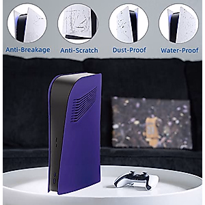 Disc Edition Face Plates with Cooling Vents Cover Skins Shell Panels for PS5 Console, PlayStation 5 Accessories Faceplate Protective Shell Replacement Plate (Disc Galactic Purple)