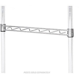 Nexel Hanger Rail for Wire Shelving, Chrome Finish, 60"L