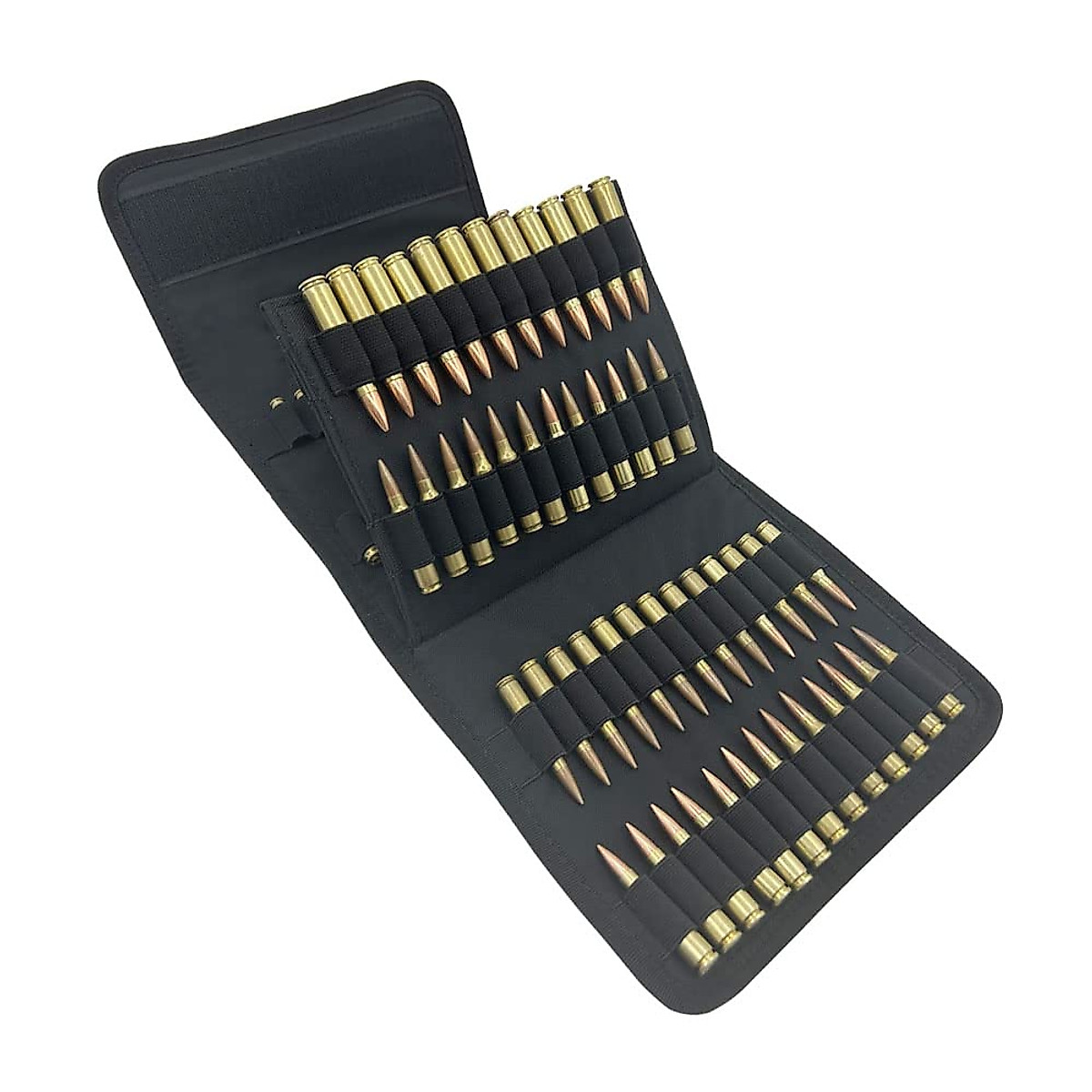 100 Rounds Rifle Pistol Bullet Cartridge Bandoleer Ammo Ammunition Shell Carrier Holder Case Magazine Pouch for .38 9mm .357