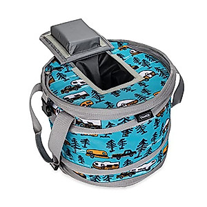 Camco Life is Better at The Campsite Pop-Up Cooler, Sketch Design | Features a Water-Resistant Interior and Built-in Bottle Opener | Holds Up to a 12-Pack of Bottled or Canned Drinks (53417)