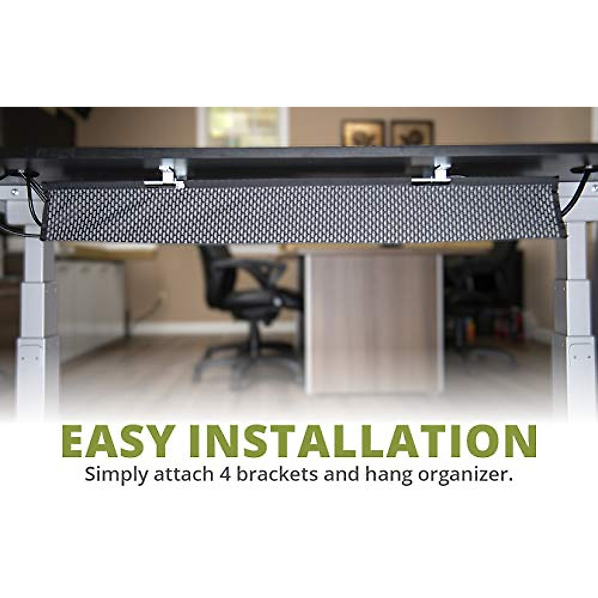 Uprite Ergo Mesh Cable Manager, Ergonomic Cord Organizer for Height Adjustable Desks (Gray)