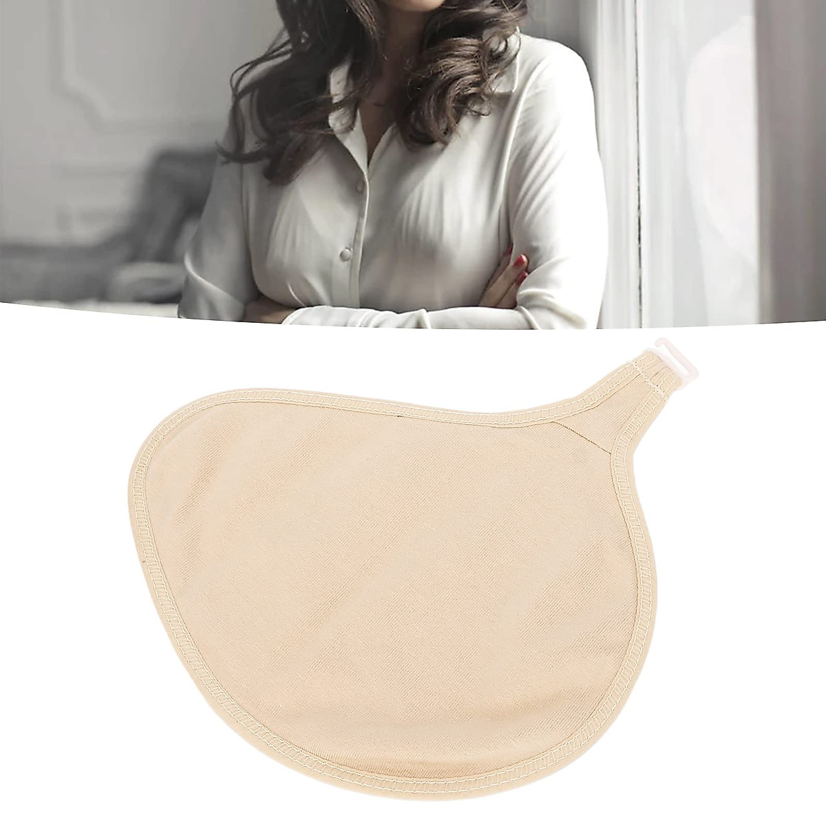 Bra Pads Inserts, Mastectomy Prosthesis Cover Bag Sweatabsorbent Cotton Elastic Silicone Breast Forms Protective Cover Mastectomy Prosthesis Hook Design Bra Inserts Push Up (Right)