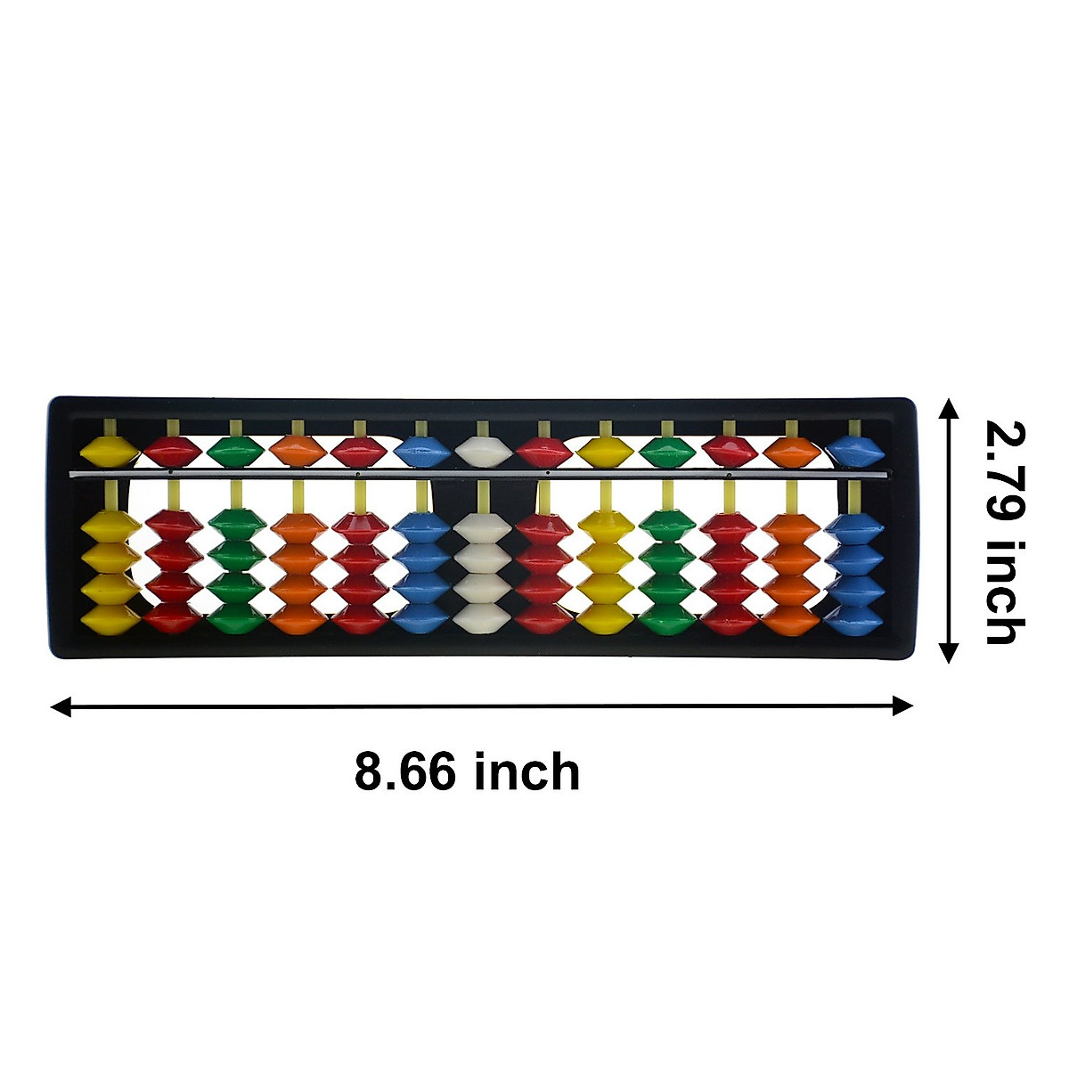Wowlife 13 Digits Rods with Colorful Beads Plastic Abacus Arithmetic Soroban Kid's Calculating Tool