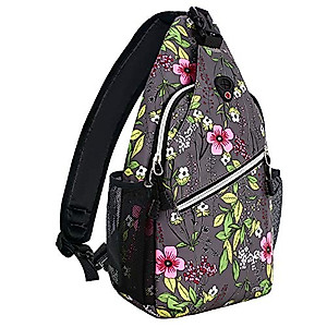 MOSISO Sling Backpack,Travel Hiking Daypack Periwinkle Crossbody Shoulder Bag, Gray