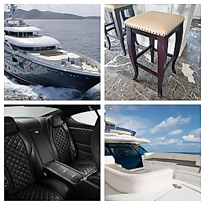 Black Faux Leather Ostrich Fabric 54" Width 1.0mm Thickness Marine Vinyl Upholstery Leather for Handcrafts, DIY, Tooling, Sewing, Hobby Workshops, Crafting Wallets(Pre-Cut 36"x54")