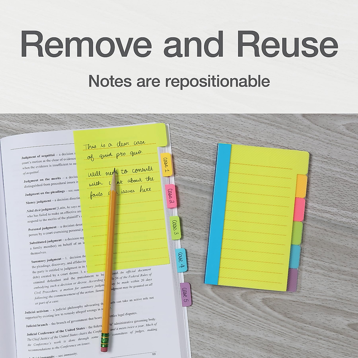 Redi-Tag Divider Sticky Notes: Tabbed, Ruled 4x6 - Organize & Note