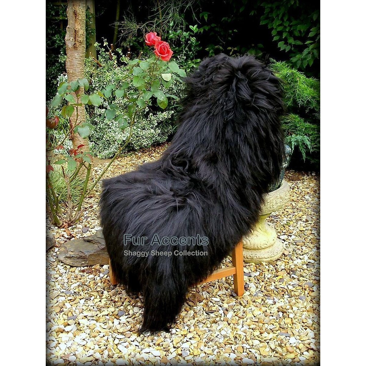 Shaggy Mongolian Sheepskin Faux Fur Throw Blanket Luxury Faux Fur Black Shag Minky Cuddle Fur Lining (5'x6')
