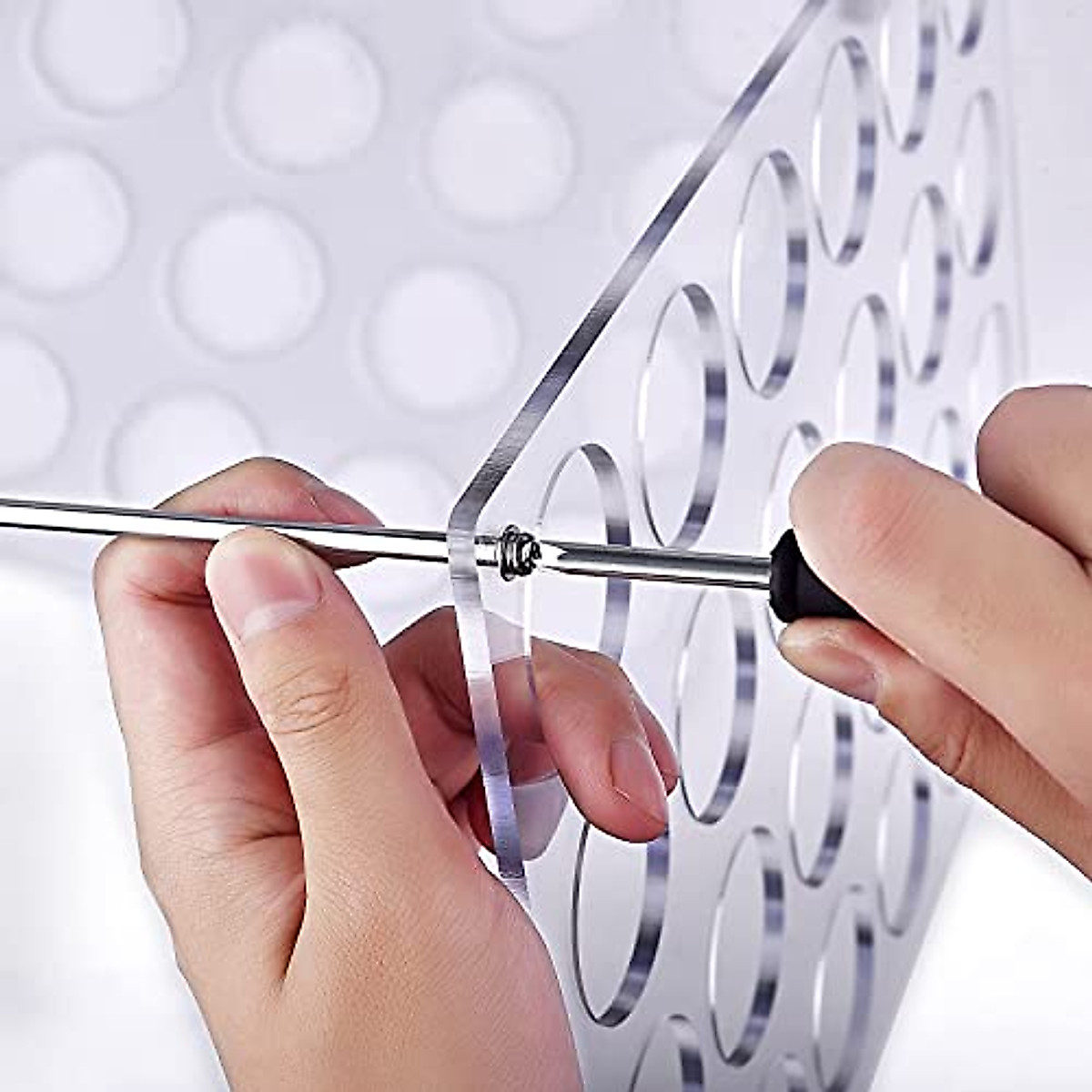 DROLE 4 Sets 24 Holes Vinyl Roll Storage Rack Vinyl Roll Holders for Craft Room Organizers and Storage 1.96" Holes Total 96 Holes