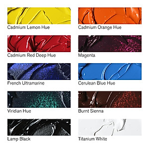 Winsor & Newton Winton Oil Color Paint Set, 10 x 12ml (0.4-oz) Tubes