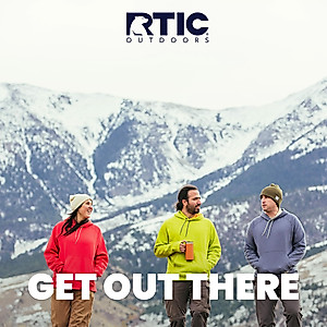 RTIC Unisex Water-Repellent Pullover Hoodie Long Sleeve Hooded Sweatshirt for Men and Women, Water-Resistant Outdoor Clothing, Gray Stone, XL