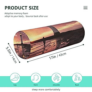 xigua Lighthouse Neck Roll Pillow for Neck Relief with Removable Washable Cover - Memory Foam Round Cylinder Bolster, Ergonomically Designed for Head, Neck, Back, and Legs