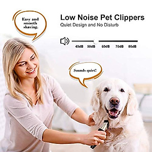 Dog Clippers Cordless Grooming Kit Professional Horse Detachable Blade with 4 Comb Guides，Low Noise Pet Rechargeable Tools for Small & Large Dogs Cats Pets