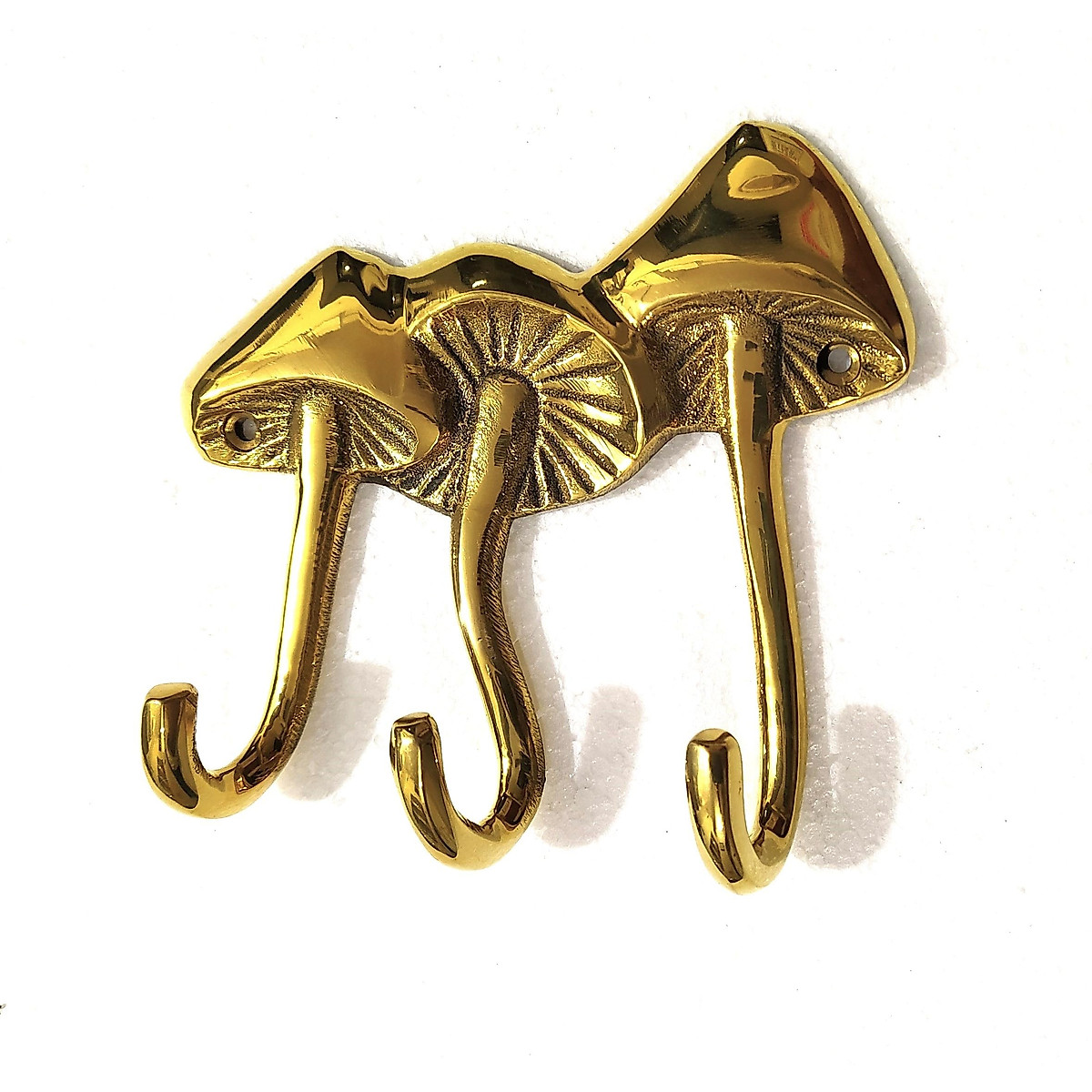 Brass Mushroom Wall Mount Hook Sculpture Unique A Excellent Item for Home | Office | Restaurant Decorations by Indiaart12