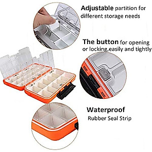 Goture Small Tackle Box, Waterproof Fishing Lure Boxes, Storage Case Bait Plastic Accessories Containers Green SMALL 7.8'' X 4.2'' X 1.8''