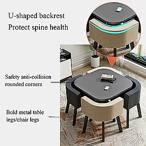 Dining table set for 4,kitchen table and chairs for 4，Suitable for living room,restaurant,cafe,leisure reception desk and chair combination,Square table/round table, various specifications available (