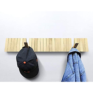 Natural Wooden Coat Hooks Vintage Hangers.Beech Wall Mounted Hat,Back Pack,Baseball Hat,Towel,Purse Decorative and Heavy Duty Hangars.Contemporary round wall coat hook.(Beech Wood,3.2inch,pack of 4)