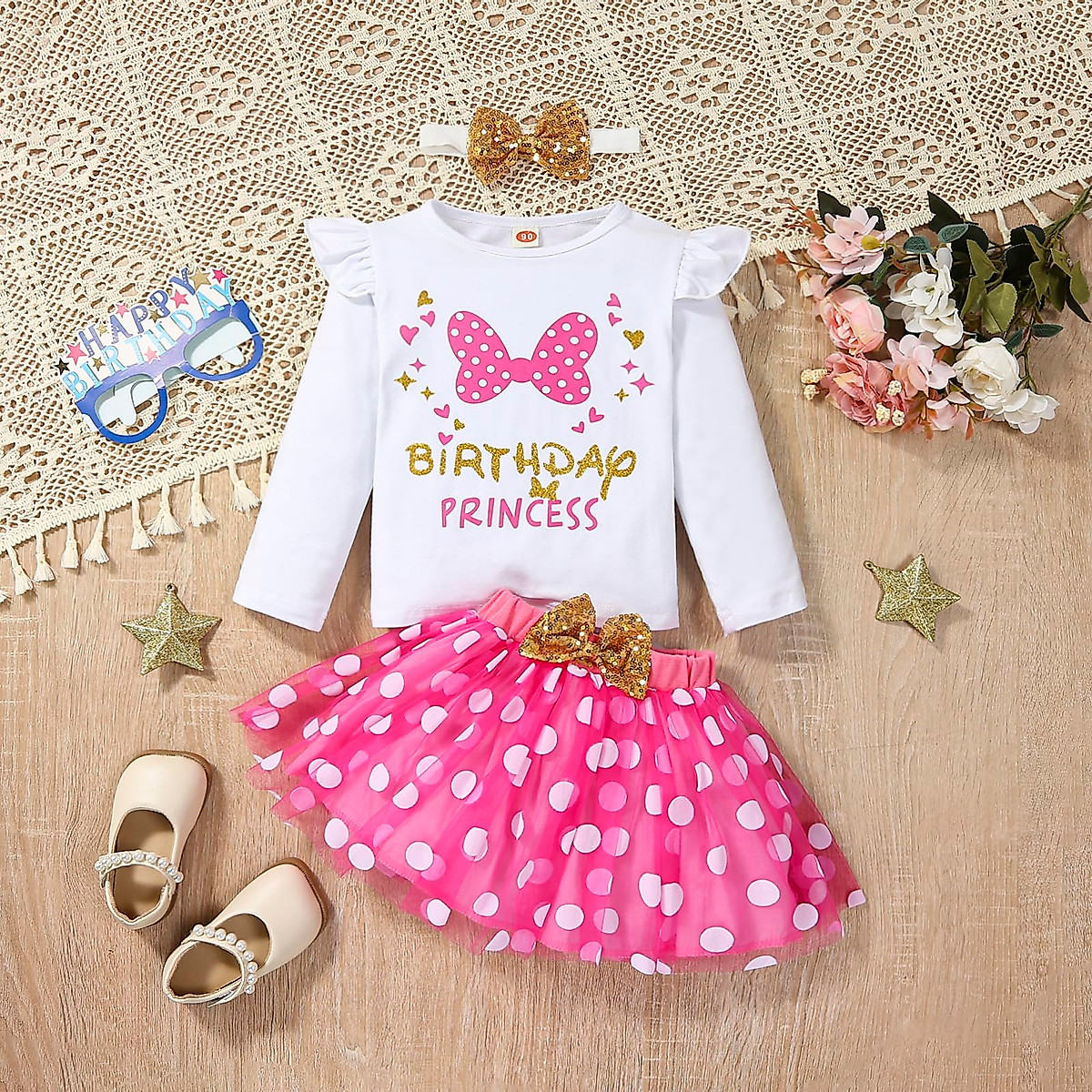 Highnesson-ww Toddler Kids Baby Girls Birthday Princess Outfits Dress Tutu Skirt Set