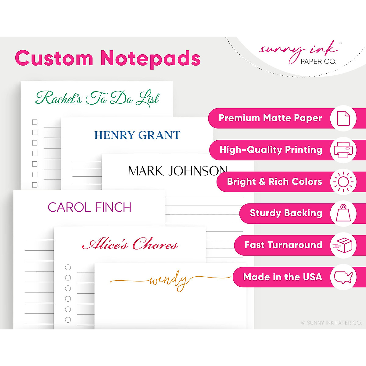 Personalized Custom Notepad - Office Business Professional Desk Writing Paper - Memo Scratch Legal Pad