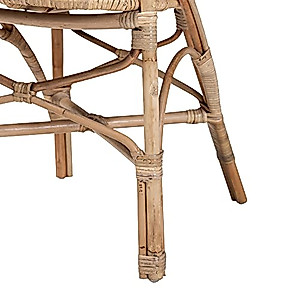 Baxton Studio Lalaine Dining Chair, One Size, Natural Brown