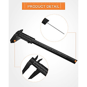 Mini Plastic Caliper 6 Inch 150 mm Vernier Caliper Double Scale (Metric/Inch) Eyebrow Ruler Plastic Vernier Caliper Sliding Gauge Measuring Tool for Student Office (Black, 20 Pieces)