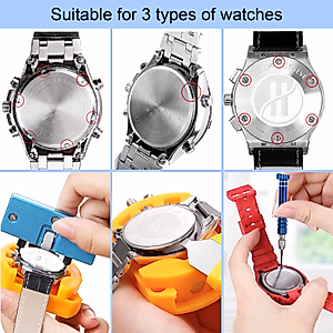 JOREST Watch Battery Replacement Kit, Watch Repair Screwdriver, Watch Band Replacement tool, Watch Wrench Back Remover, Watch Case Opener, Watch Back Remover Holder, Spring bar, Tweezers