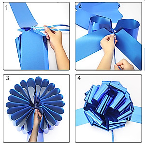 1 pcs Giant Bow,Large Gift Bow,12 "Metal Giant Bow Suitable for Bicycles,Household appliances,Christmas, Parties,and Large Bow Decorations on Dining Tables (Blue)