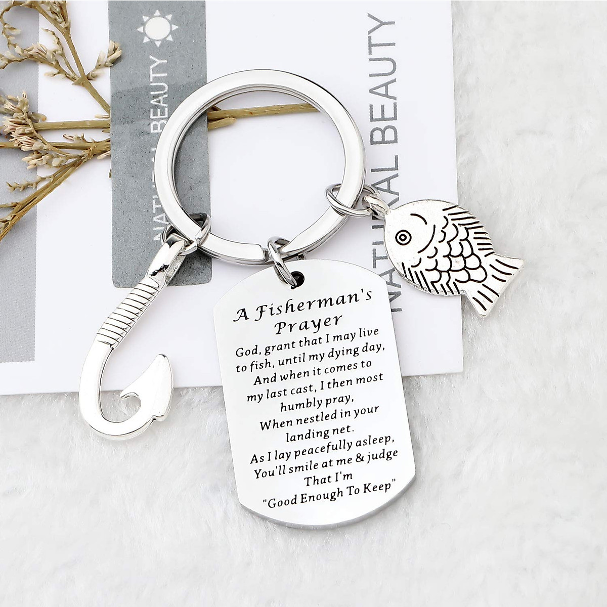 WSNANG Fisherman Anglers Gift A Fisherman's Prayer Keychain Fishing Lover Gift Fishing Lure Jewelry (Fisherman Prayer DT)