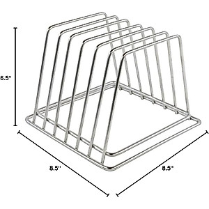 Commercial Cutting Board Rack - Stainless Steel, No Rusting - Holds 6 Small Boards