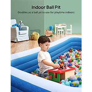 Inflatable Pool, EVAJOY 118'' x 72'' x 20'' Above Ground Pool, Kiddie Pool Large Size Thickened Blow Up Swimming Pools Play Center for Kids Children Family Outdoor Garden Backyard