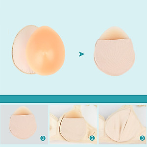 Dioche 120g Drop Shaped Silicone Fake Breast Form, Breast Insert, Mastectomy, for Mastectomy Crossdressers Prosthesis Bra Pads Inserts