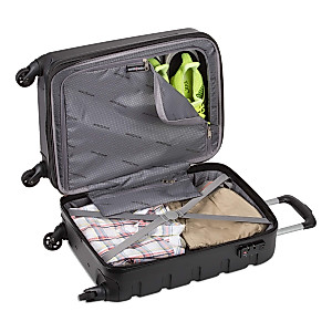 SwissGear 7366 Hardside Expandable Luggage with Spinner Wheels, Black, Carry-On 19-Inch