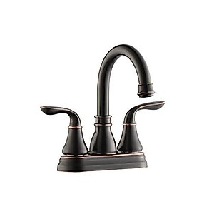 Derengge 045-FS NB Two-Handle Oil Rubbed Bronze Bathroom Faucet with Pop up Drain,cUPC NSF AB1953