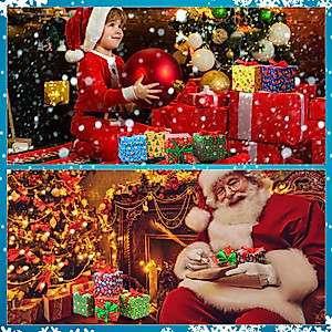 Cholemy 60 Pieces Christmas Gift Boxes with Lids Small Squared Boxes with Ribbon Xmas 4x4x4 Boxes Holiday Bow Box Gift Wrap Boxes for Christmas Party Favor Present, 12 Designs(Classic Style)