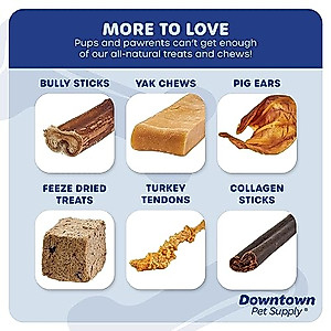 Downtown Pet Supply 12 inch 4 Pack of Bully Sticks for Medium Dogs & Large Dogs, Single Ingredient, Rawhide-Free Long Lasting Bully Sticks for Large Dogs- No Hide Bullsticks for Bully Stick Holder