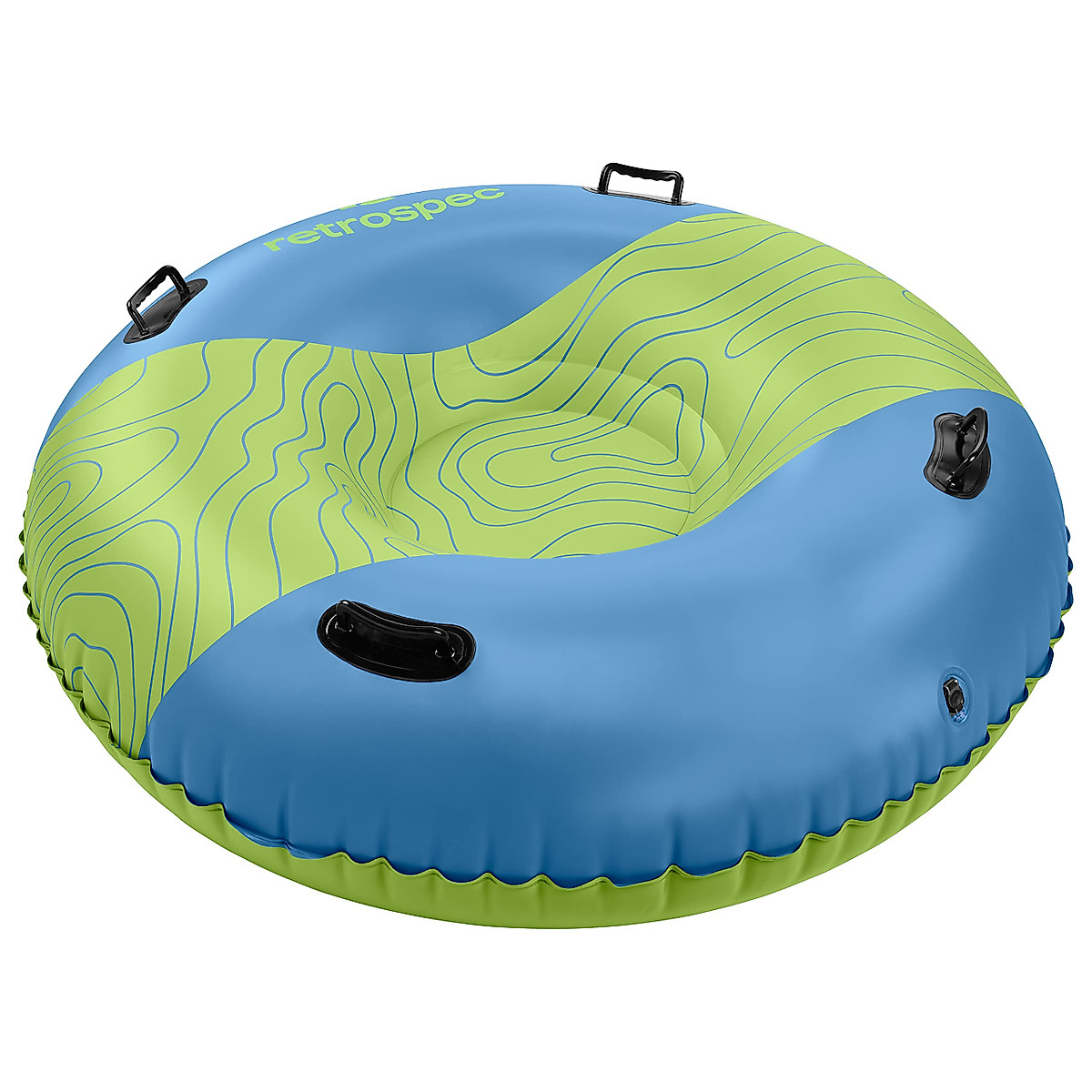 Retrospec Snowslide XL 54” Inflatable Snow Tube with Puncture Resistant PVC, 4 XL Grab Handles and Repair Kit | Winter Snow Sports, Sledding and Snow Tubing