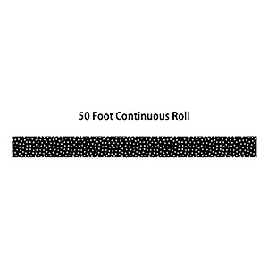 Teacher Created Resources White Painted Dots on Black Straight Rolled Border Trim (TCR8911)