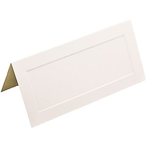 JAM PAPER Foldover Wedding Table Place Cards - 2 x 4 1/4 - Off White with Embossed Border - 100/Pack