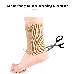 KimDaro Ankle Gel Sleeves - Padded Skate Socks. Ankle, Men Women Ankle Support Compression Sleeve for Basketball Running Sport Injuries Ankle Swelling Foot Pain Relief (1pc) (Beige)