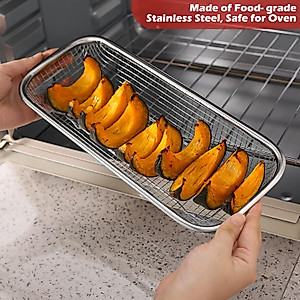 Yoku Made 2Pack Stainless Steel Tumbler Cup Lid Organizer Inside Cabinet, Mason Jar Lid Organizer, Rectangular Basket for Storage and Organization for Silverware, Chopsticks, straws and Utensils