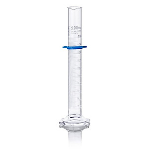 Graduated Cylinder, Globe Glass, 100mL, Class A, to Deliver (TD), Dual Grads, 3.3 Borosilicate Glass, ASTM E1272, 1/Box