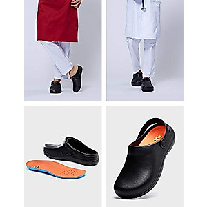 Disrun Non Slip Chef Shoes Oil Resistant Kitchen Work Shoes for Men (Numeric_10) Black