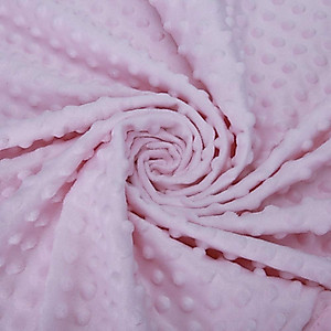 Pro Goleem Bunny Lovey and MInky Dot Baby Blanket with Satin Backing Pink