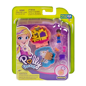 Polly Pocket Tiny Pocket Places Purrfect Playhouse Compact with 2 Reveals, Accessories, Micro Shani Doll, Captain Cobblywobbles Pet & Sticker Sheet
