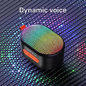 PUNKWOLF Bluetooth Speakers, Wireless Portable Speaker with RGB Lights, Compact Size, Dual Pairing, HD Sound, TWS, Waterproof, Suitable for Mobile Phones, Tablets and Laptops