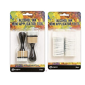 Tim Holtz Alcohol Ink Mini Applicator Tool and Replacement Felt Bundle (Set of 2 Items)