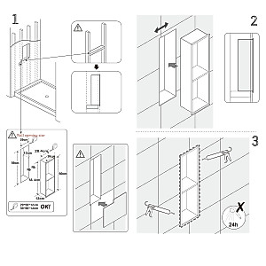 Sunrosa Black Shower Niche Stainless Steel, Ready for Tile, Waterproof 11.8" x 23.6" Bathroom Recessed Niche with 1 Divider, Organizer Storage for Shampoo & Toiletry Storage