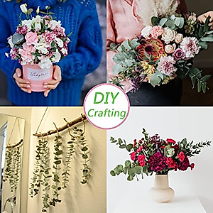 10 Pcs Dried Eucalyptus Stems 17" Real Eucalyptus 100% Made from Fresh Eucalyptus Leaves Artificial Eucalyptus for Shower Hanging, Wedding Decor Home Decor Farmhouse Decor DIY Artificial Plants,Green